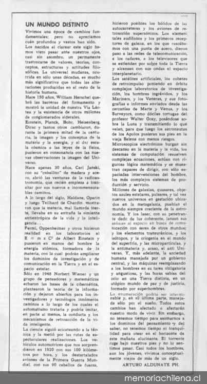 Un mundo distinto - Memoria Chilena, Biblioteca Nacional de Chile