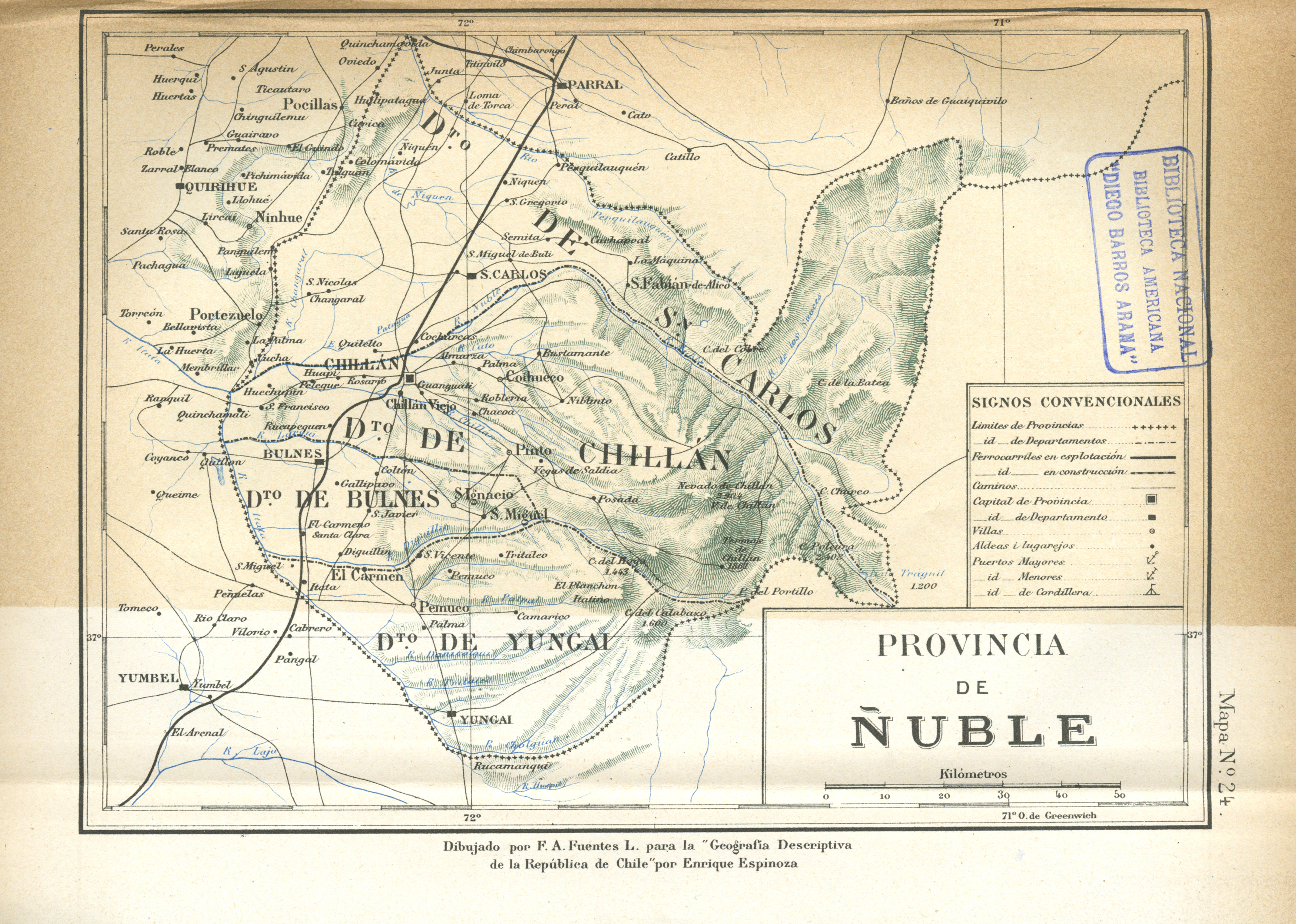 Provincia de Ñuble, hacia 1885 - Memoria Chilena, Biblioteca Nacional ...